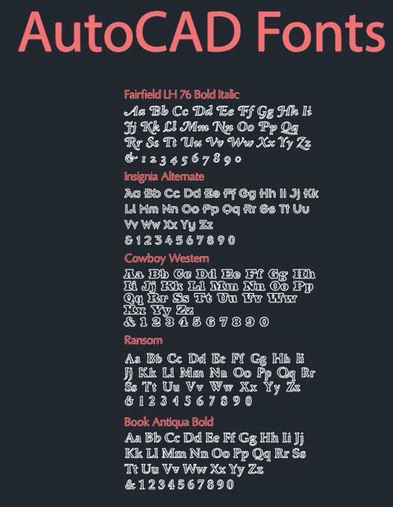 Autocad Fonts - Etsy