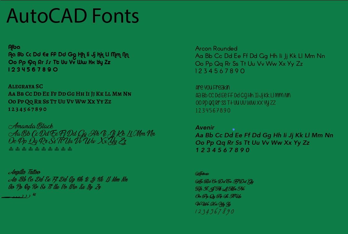 Autocad Fonts & Design Drawings - Etsy