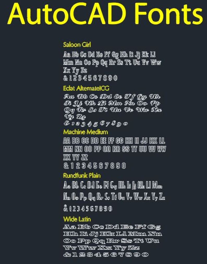 Autocad Fonts - Etsy
