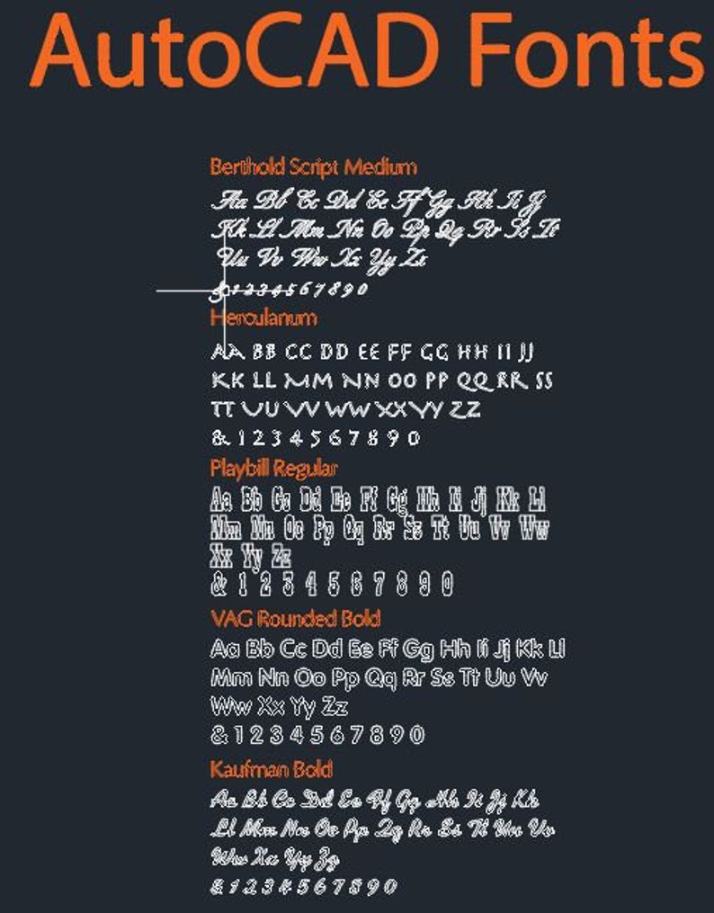 Autocad Fonts - Etsy