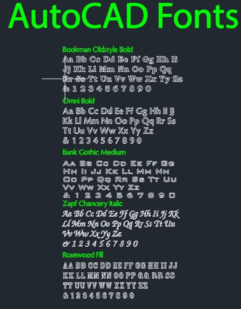 Autocad Fonts - Etsy