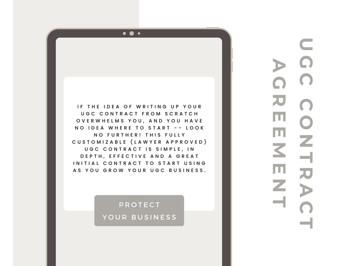 UGC Creator Contract Agreement Template Etsy