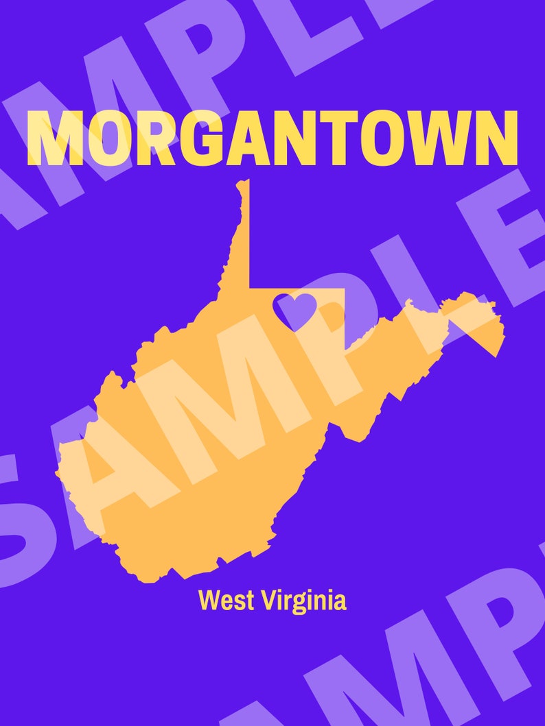 Morgantown Art Prints Set of 8 WVU Decor - Etsy