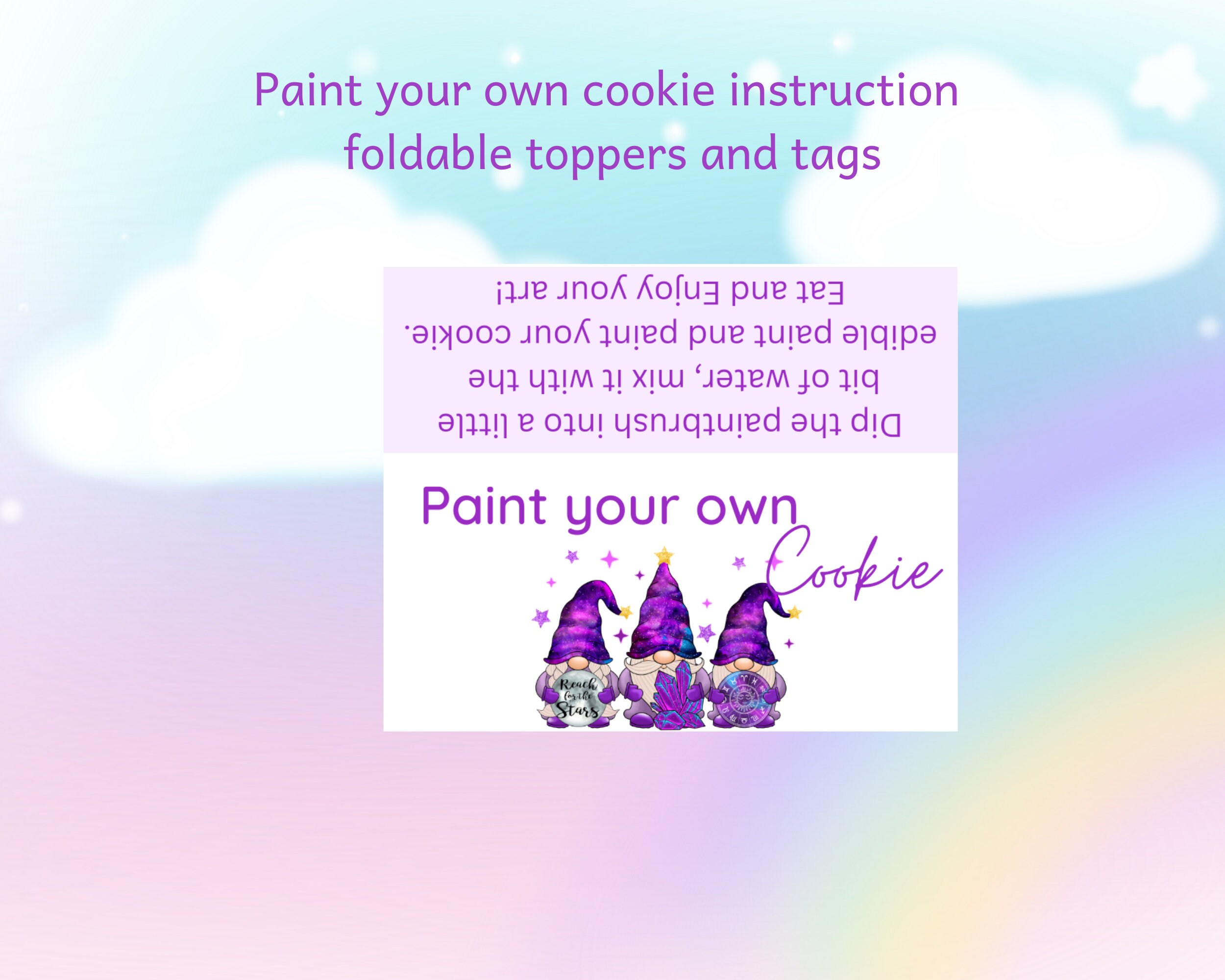 PYO Cookie Tag, Paint Your Own Cookie Bag Treat Topper, Paint Your Own ...