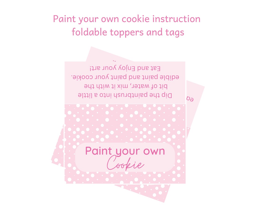 PYO Cookie Tag, Paint Your Own Cookie Bag Treat Topper, Paint Your Own ...