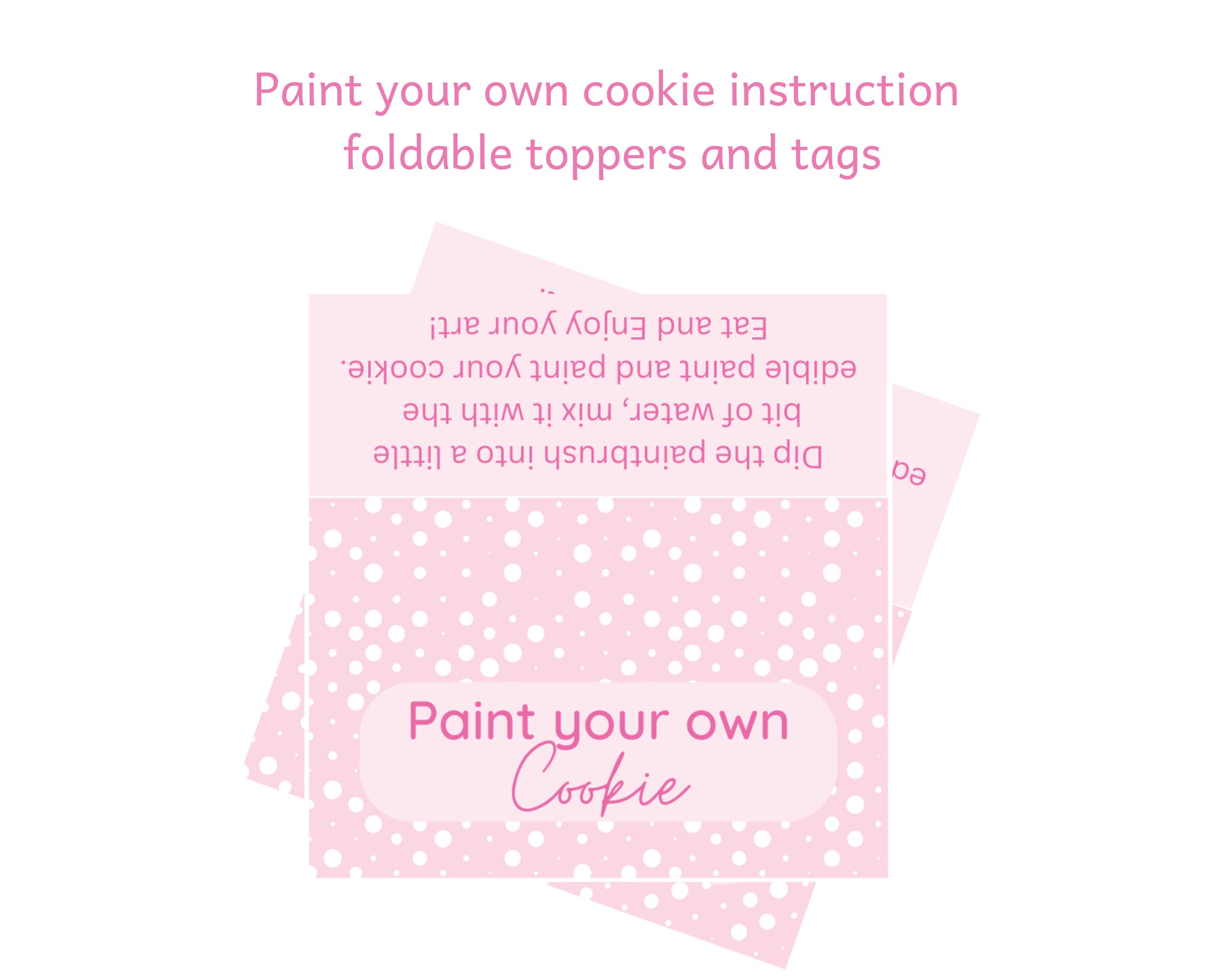 PYO Cookie Tag, Paint Your Own Cookie Bag Treat Topper, Paint Your Own ...