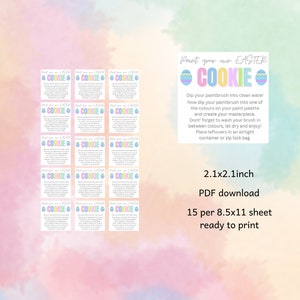 Easter PYO Cookie Tag With Instructions, Paint Your Own Cookie ...