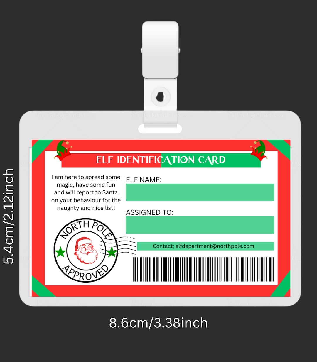 Elf ID Card Printable Elf License Card Santa License North Pole Elf ...