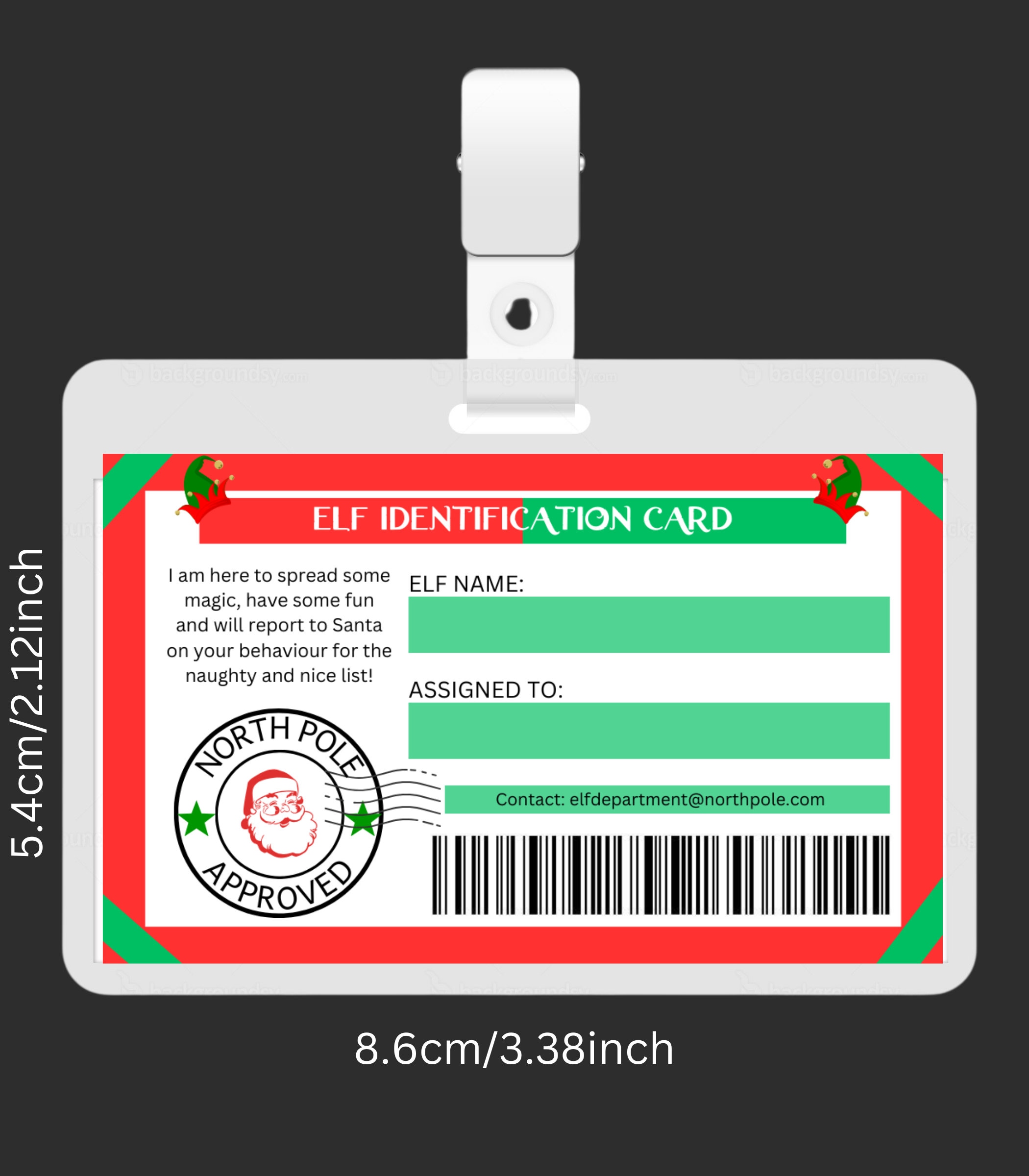 Elf ID Card Printable Elf License Card Santa License North Pole Elf ...