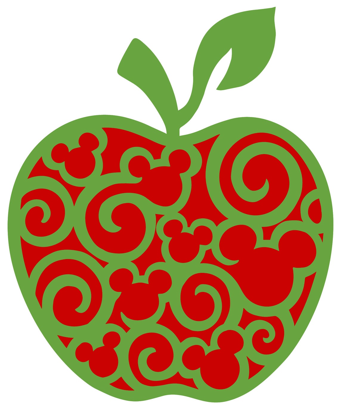Mickey Mouse Swirly Apple for the Teachers in Your Life - Etsy