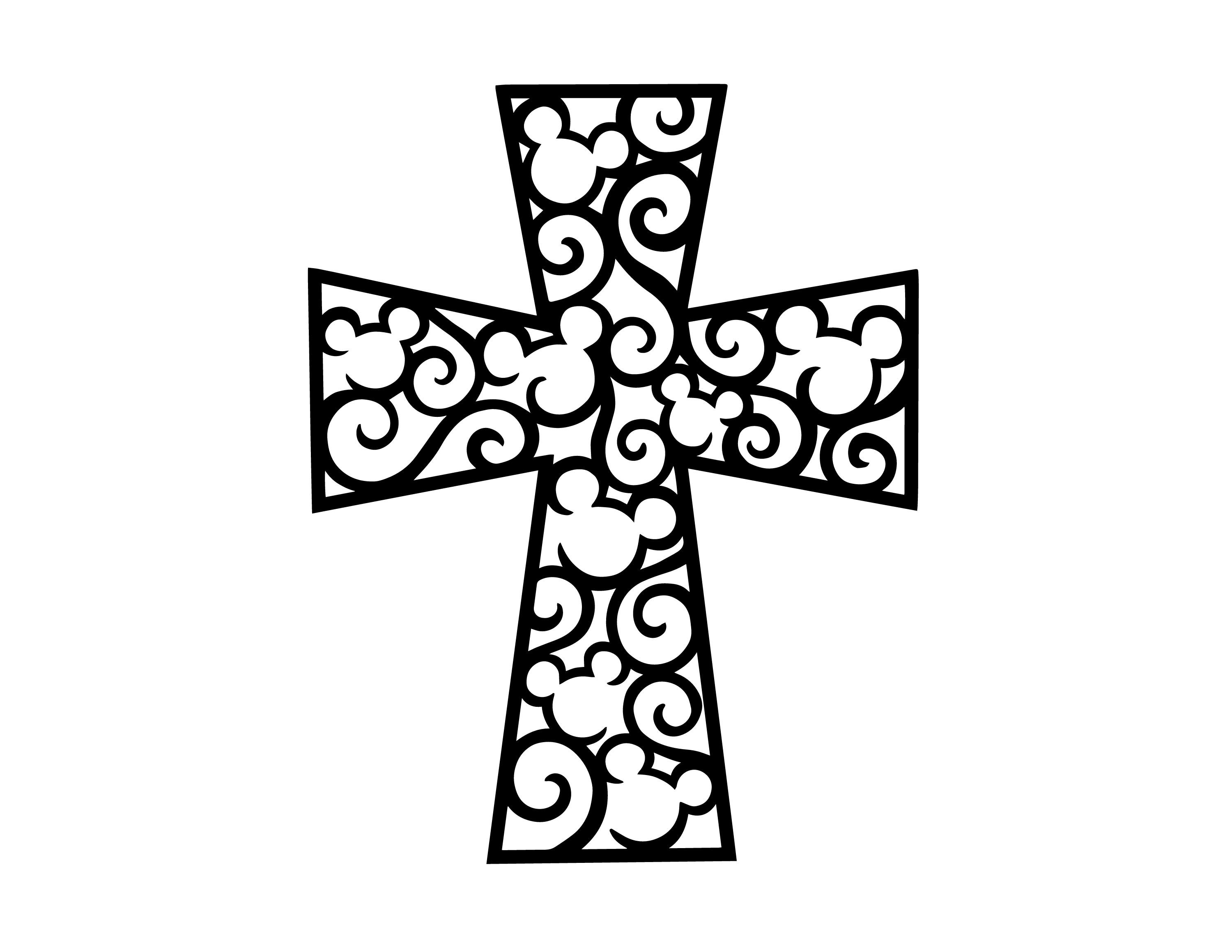 Mickey Mouse Black Cross Digital File - Etsy