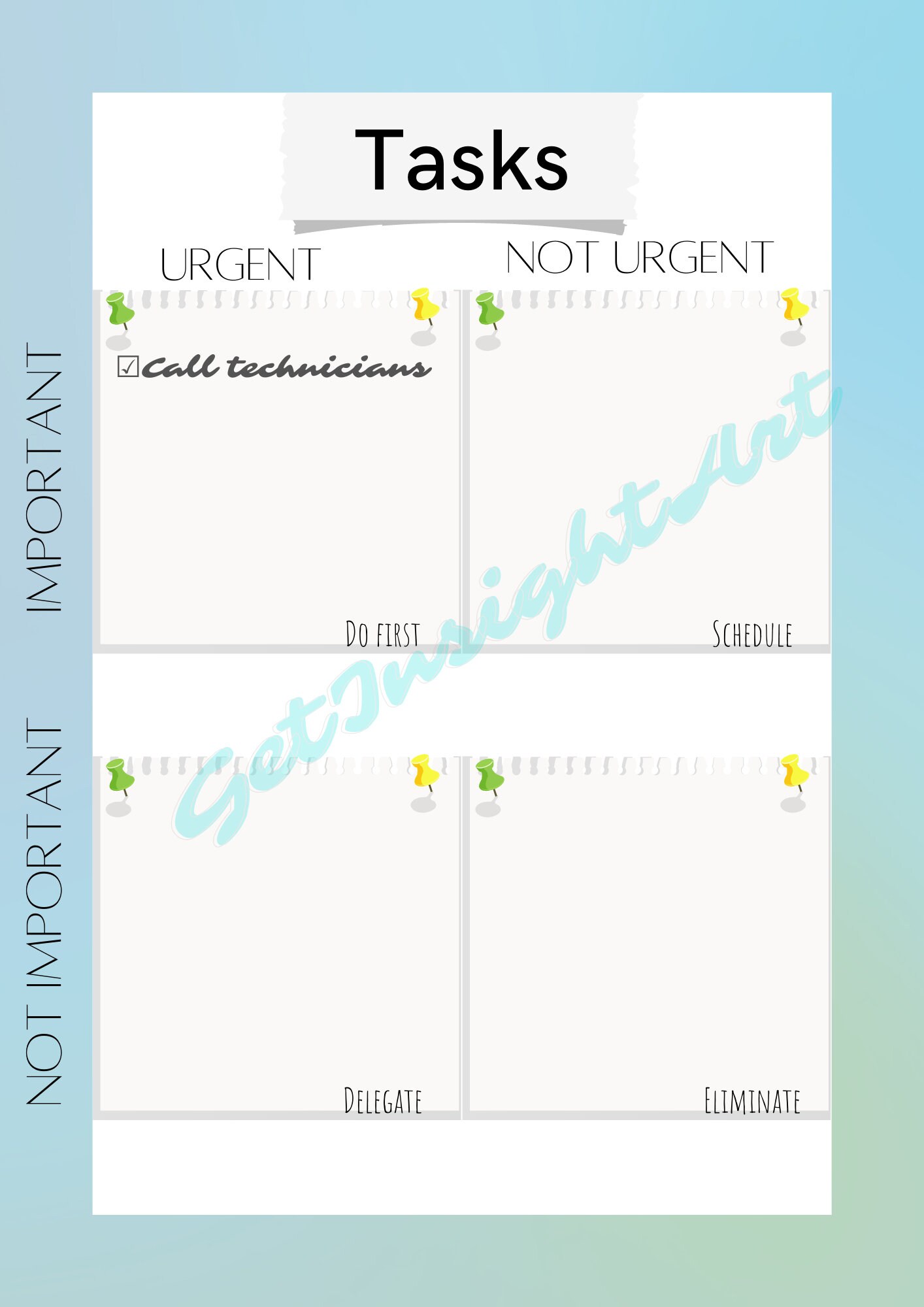 Eisenhower Matrix Task Prioritizing Worksheet - Etsy