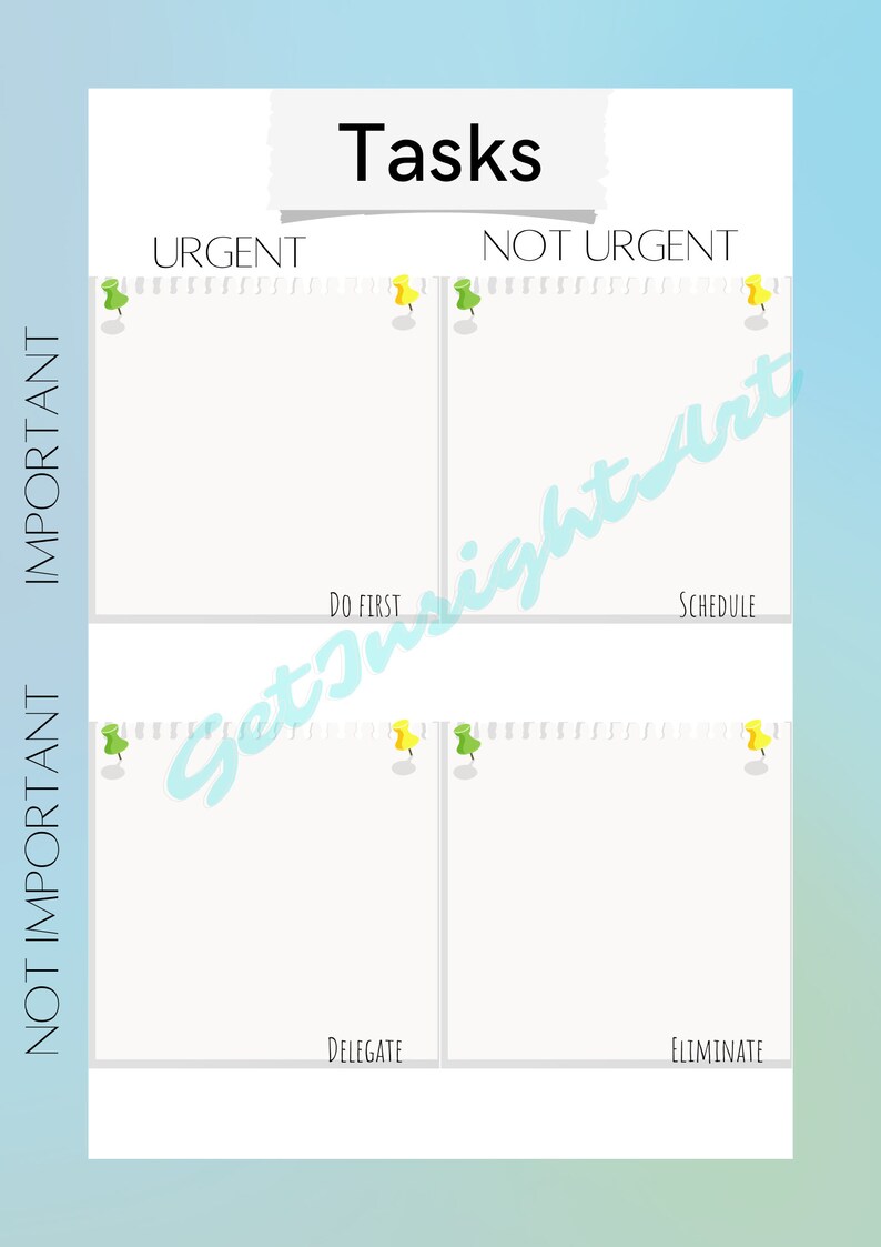 Eisenhower Matrix Task Prioritizing Worksheet - Etsy