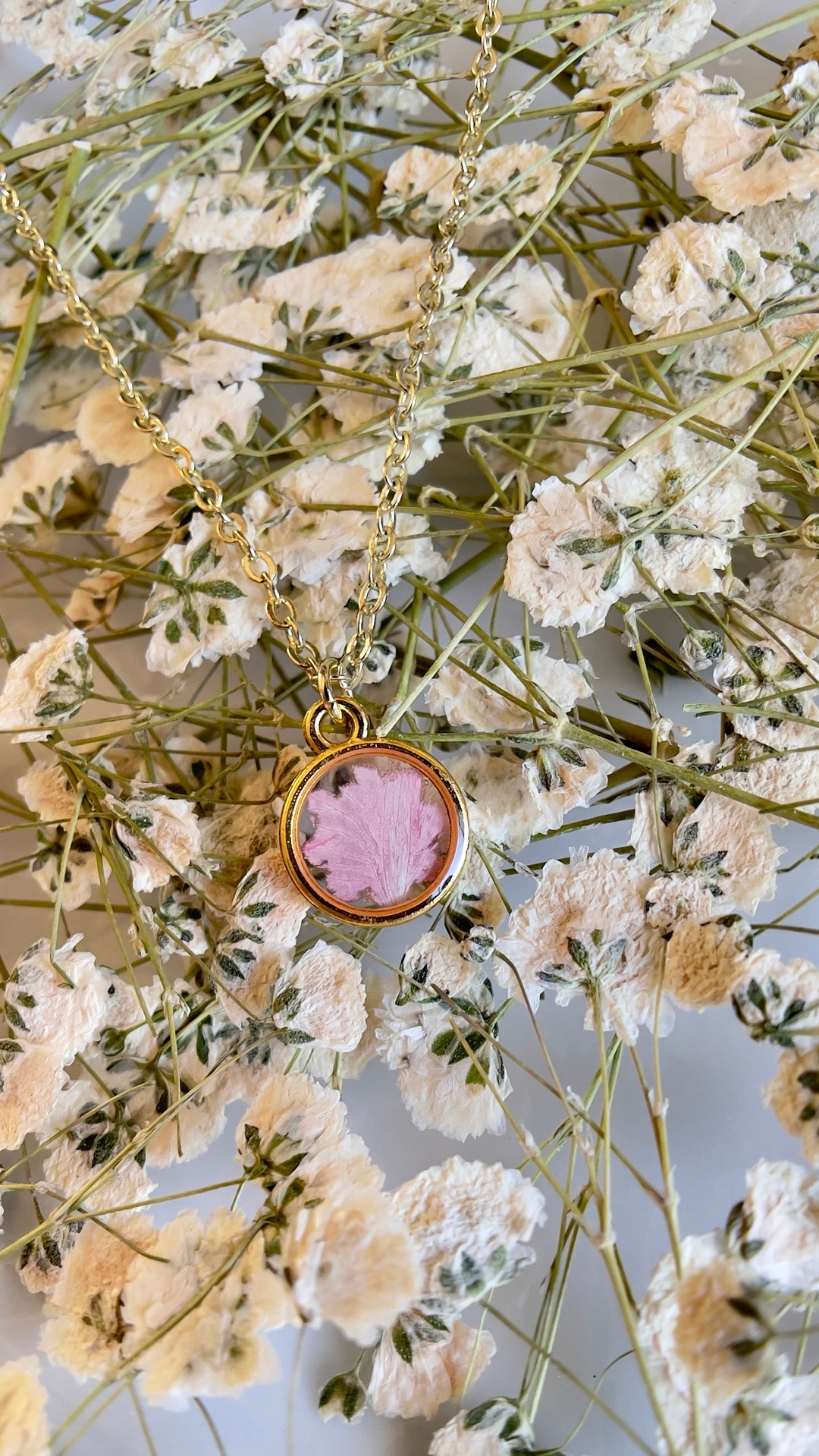 July Birth Flower Necklace | Real Birth Flower Necklace | Birth Month ...