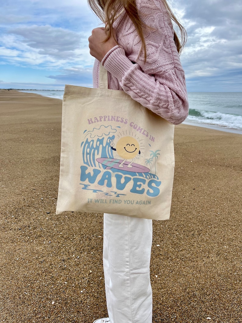 Tote Bags Preppy Aesthetic Cute Earth Day Beach - Etsy