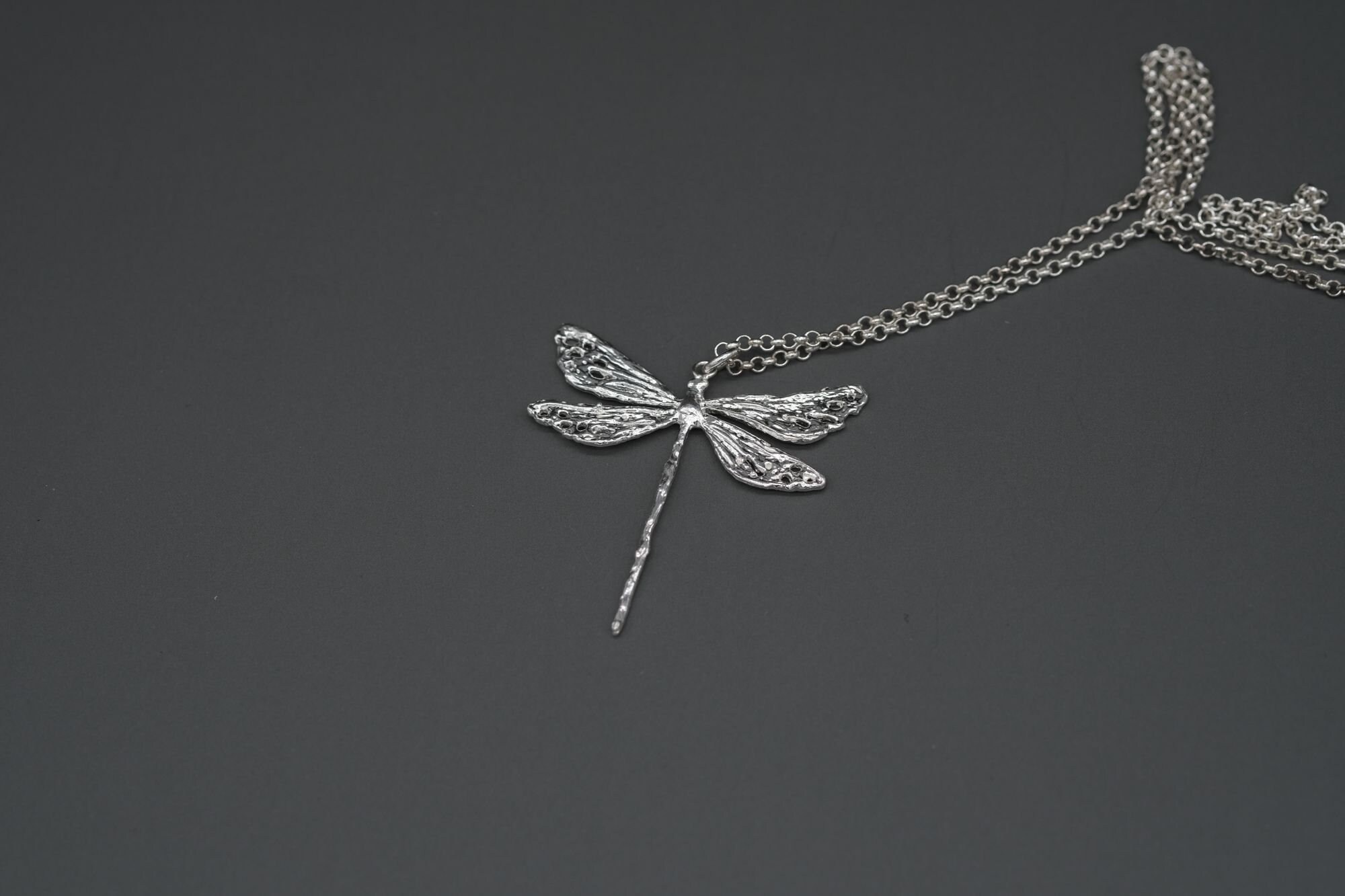 Dragonfly Necklace, Elegant Bug Sterling Silver Pendant, Handmade ...