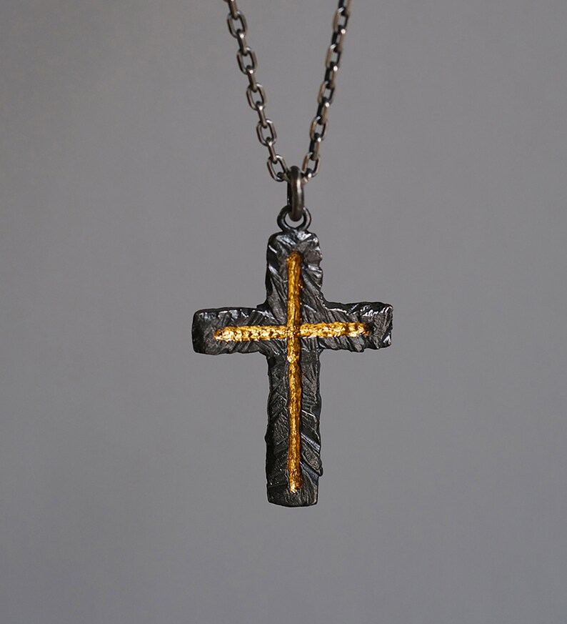 Gold Catholic Necklace, Godfather Gift, Custom Name Silver Cross ...