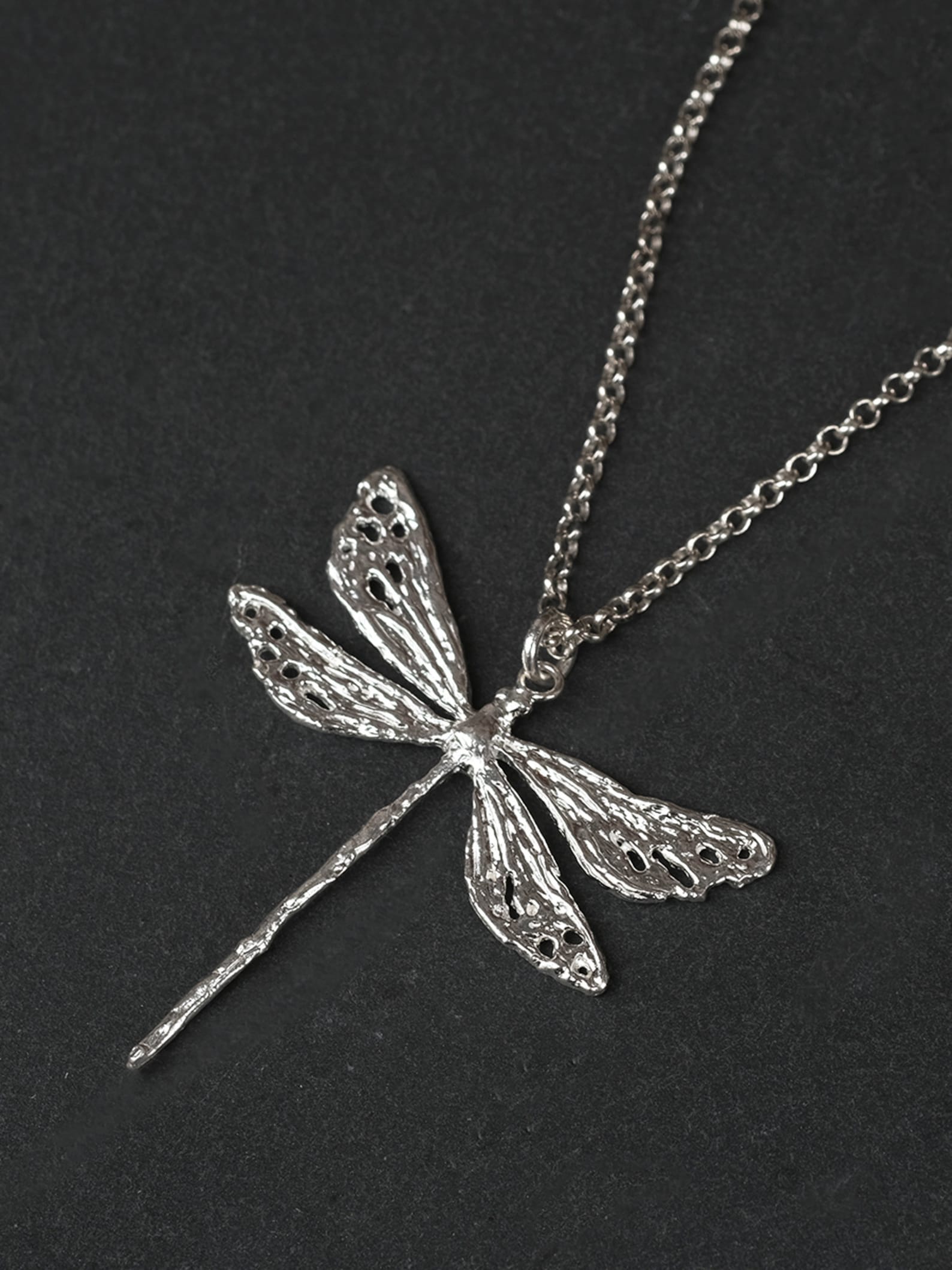 Dragonfly Necklace, Elegant Bug Sterling Silver Pendant, Handmade ...