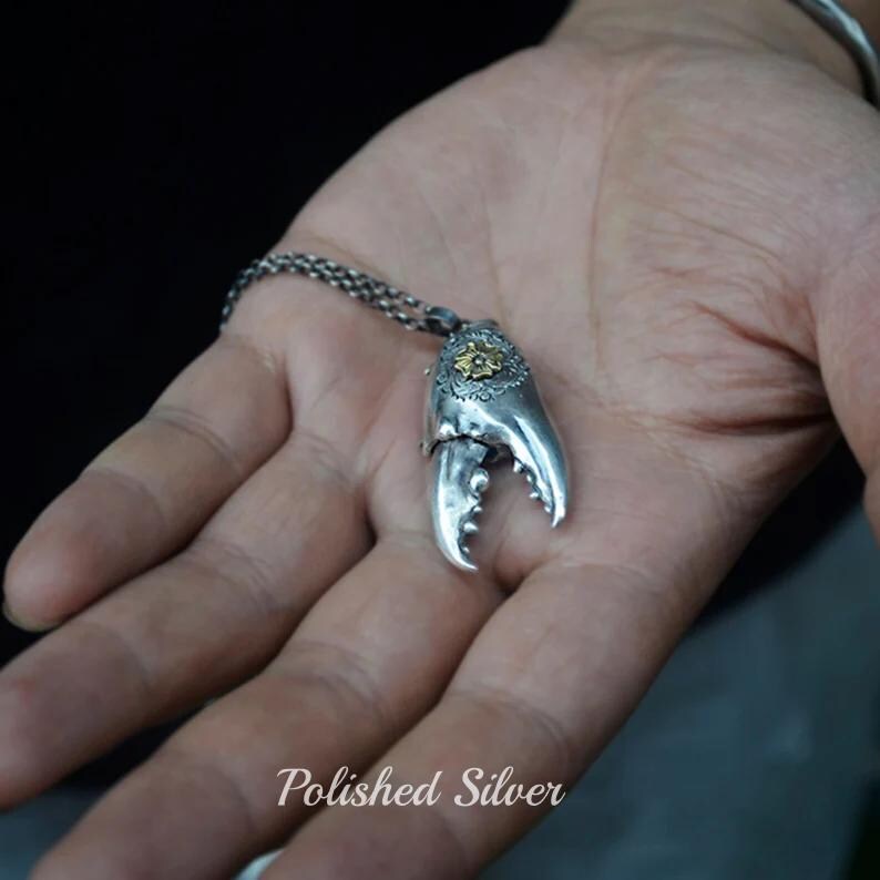 Crab Claw Pendant Necklace -crab Claw Jewelry Pendant,handmade Pendant ...