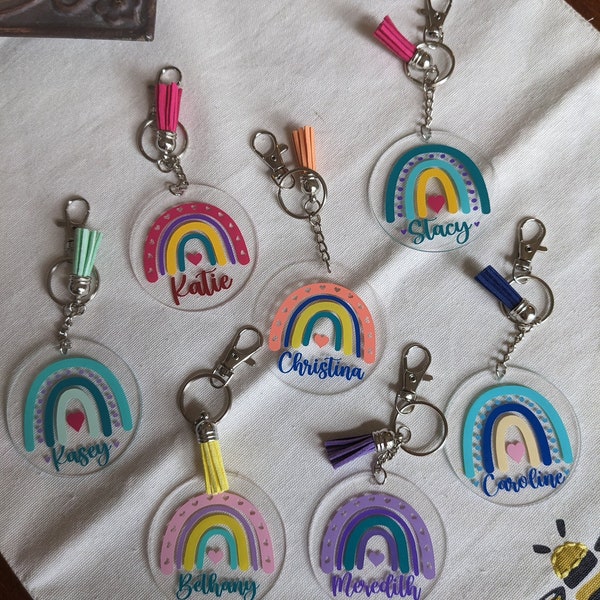 Rainbow Keychain - Etsy