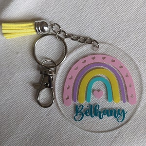 Acrylic Keychains, Boho Rainbow Keychain, Keychains, Gifts, Teacher ...