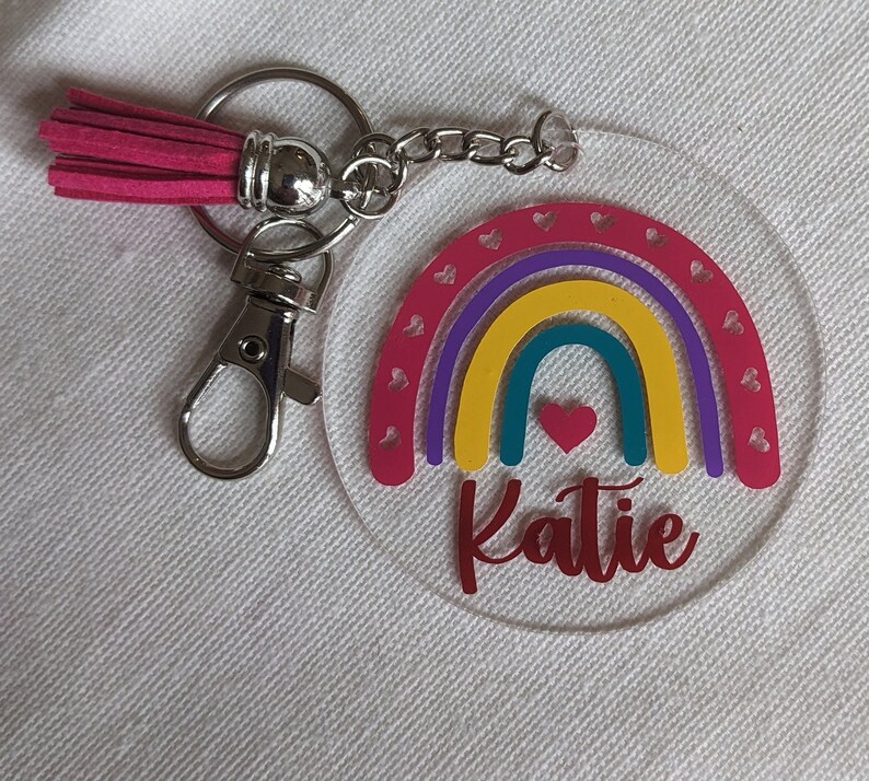 Acrylic Keychains, Boho Rainbow Keychain, Keychains, Gifts, Teacher ...