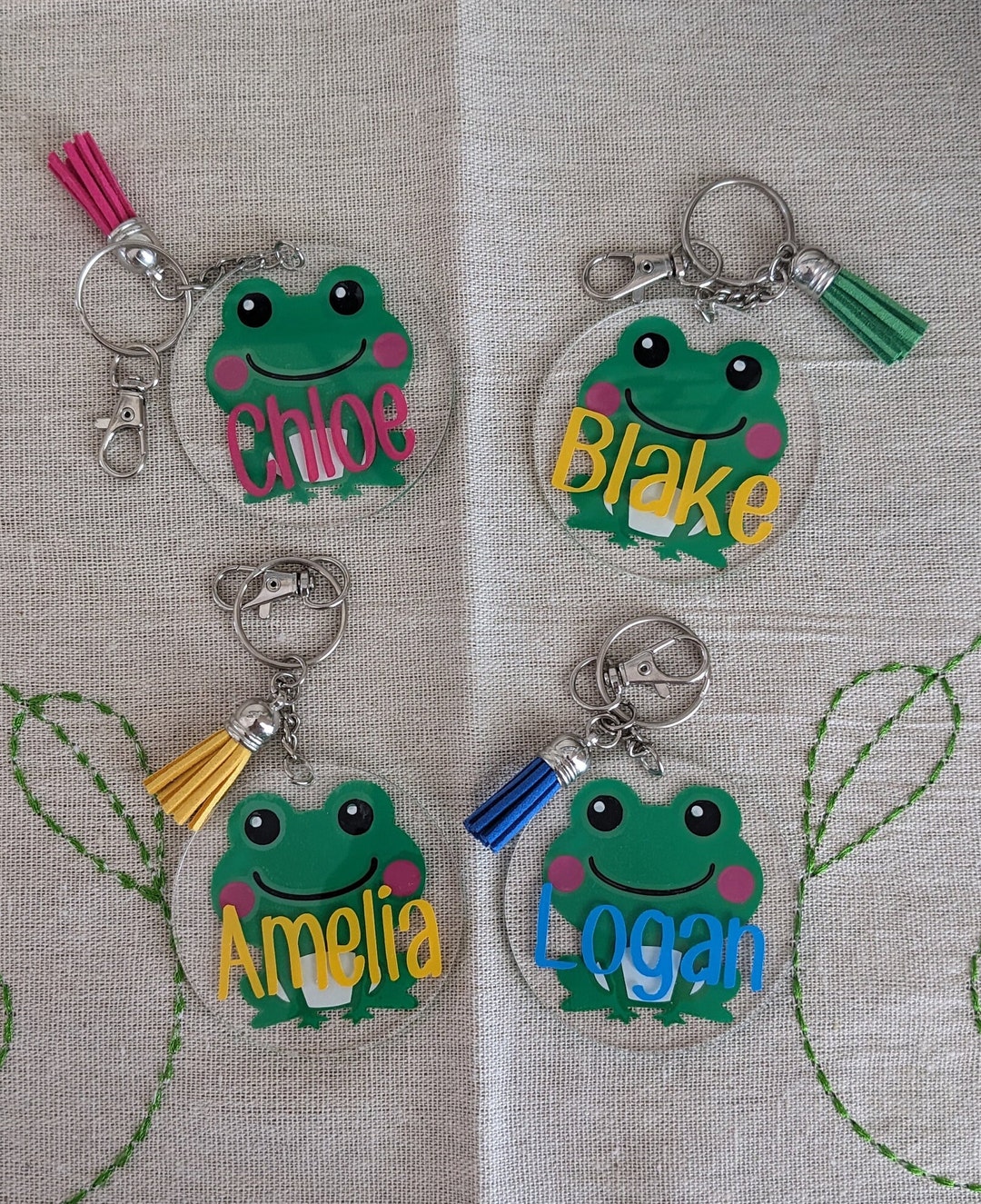 Personalized Frog Backpack Charm, Acrylic Backpack Keychain, Frog ...