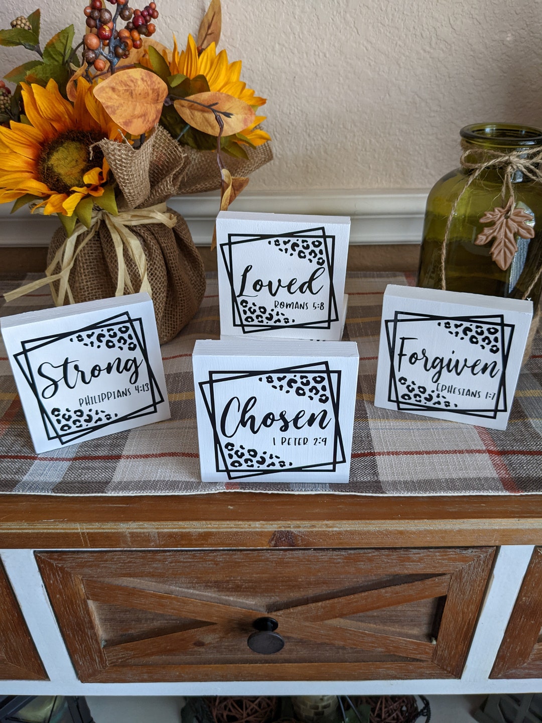 Christian Mini Wooden Sign, Tiered Tray Sign, Tiered Tray Decor ...