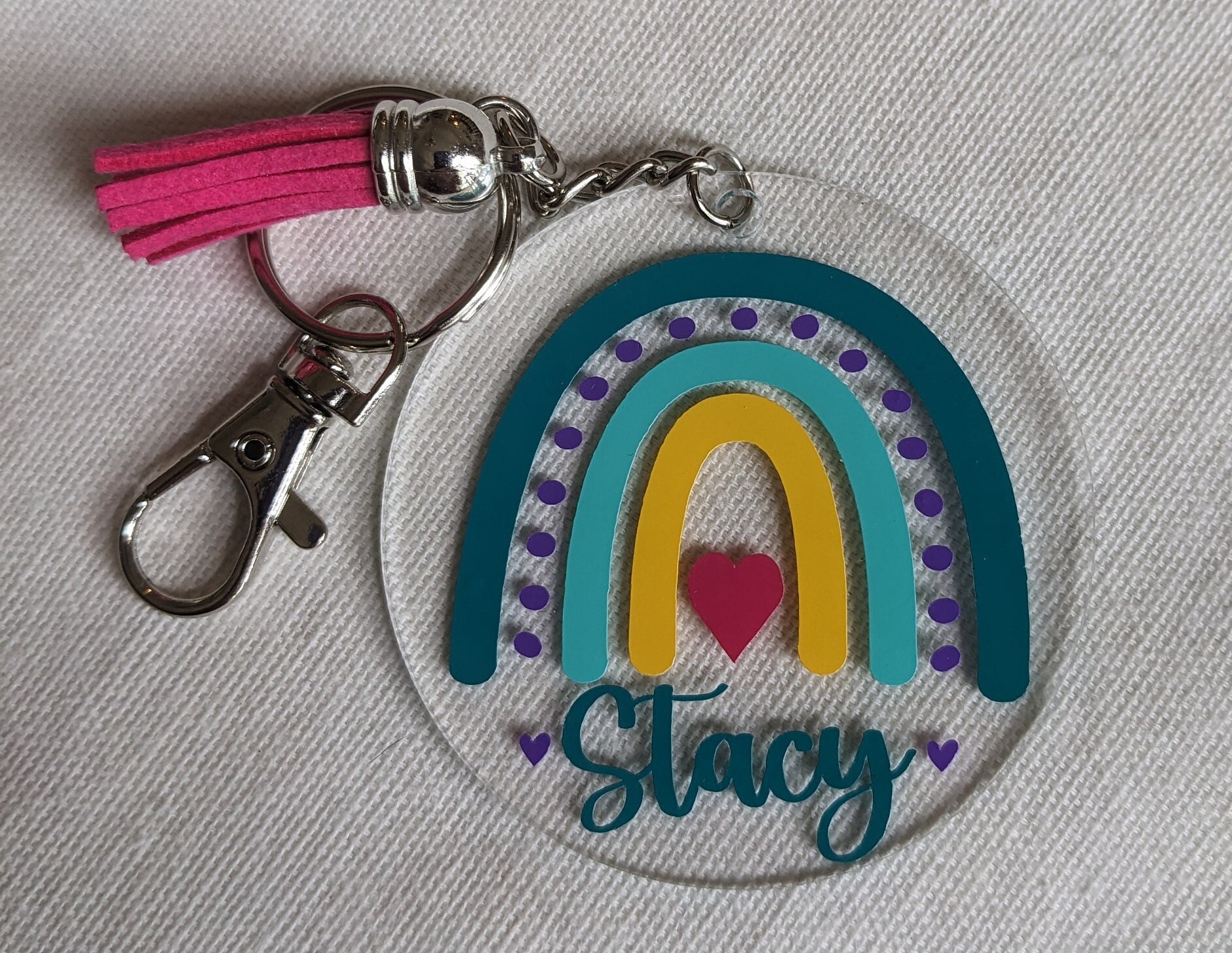 Acrylic Keychains, Boho Rainbow Keychain, Keychains, Gifts, Teacher ...