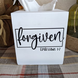 Christian Themed Wooden Tissue Box, Inspirational Decor, Wooden Tissue ...