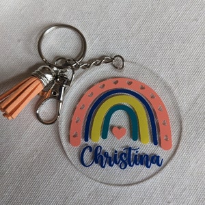 Acrylic Keychains, Boho Rainbow Keychain, Keychains, Gifts, Teacher ...