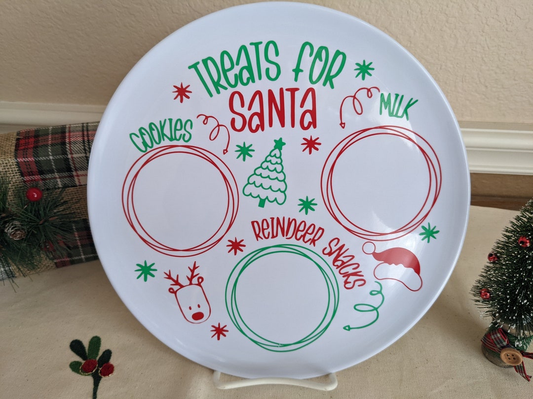 Treats for Santa Plate, Santa Plate, Snacks for Santa, Christmas - Etsy
