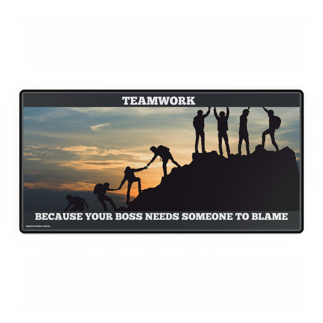 Funny Office Demotivational Poster Desk Mat Mouse Pad - Sarcastic ...