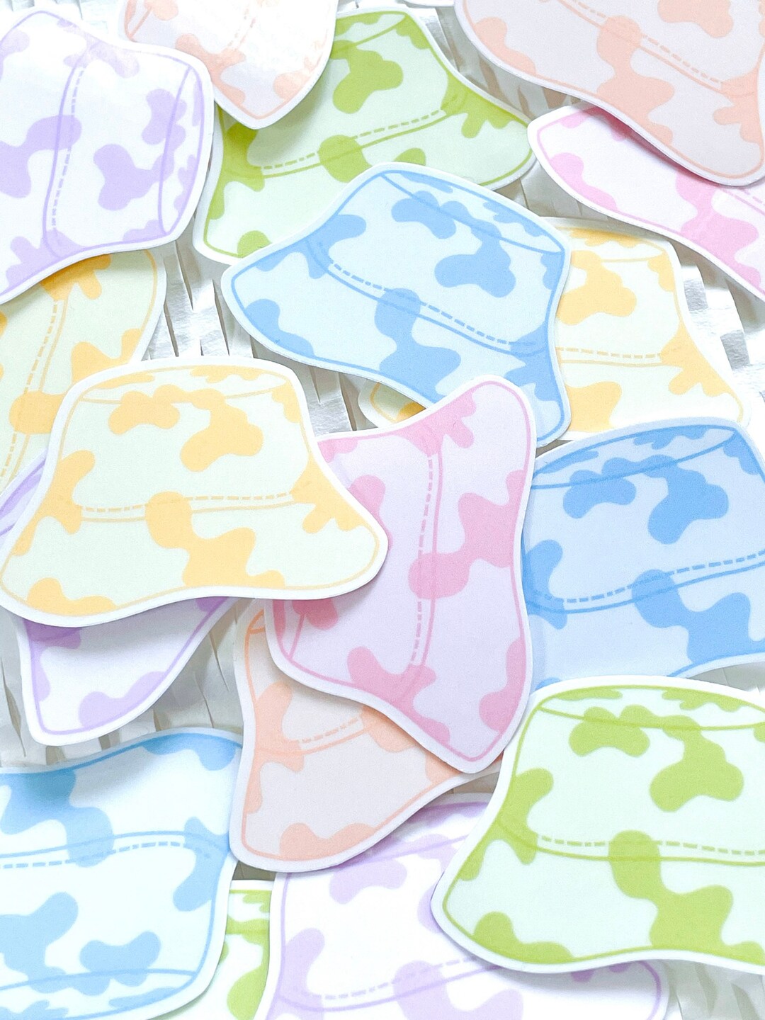Pastel Bucket Hat Stickers || Pastel Bucket Hat || Water-resistant Die ...