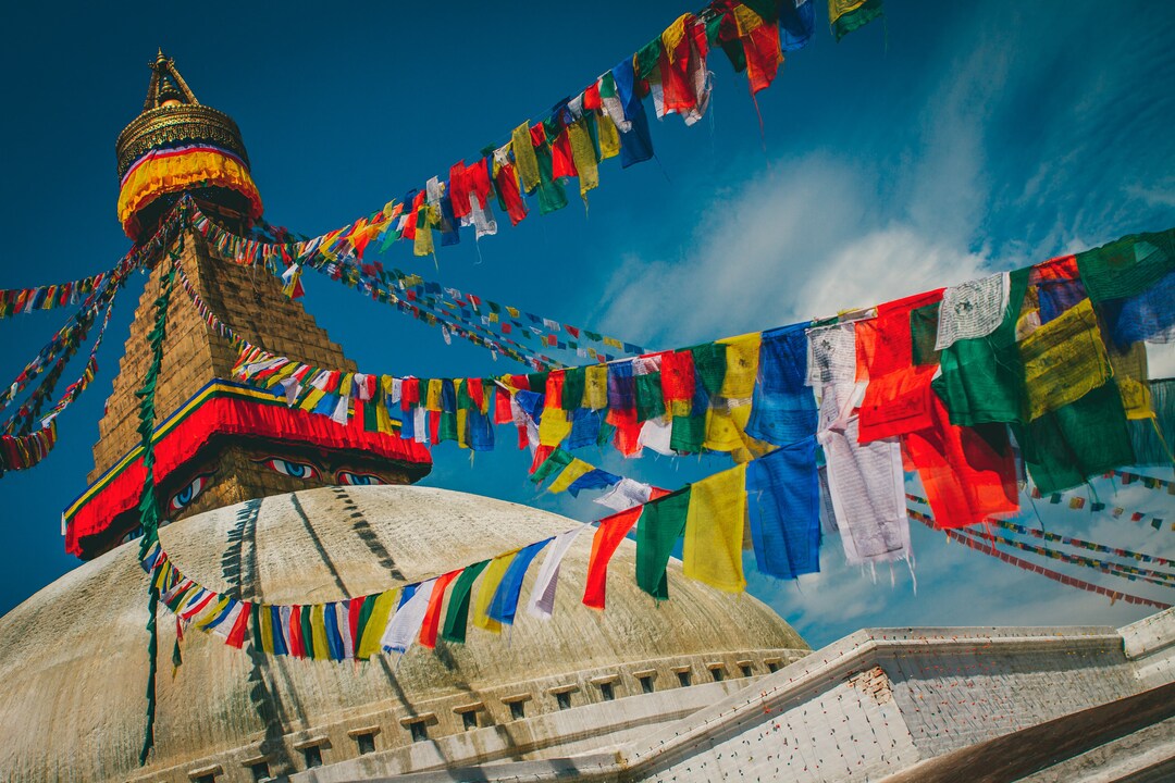 Colorful Flags at Temple - Etsy