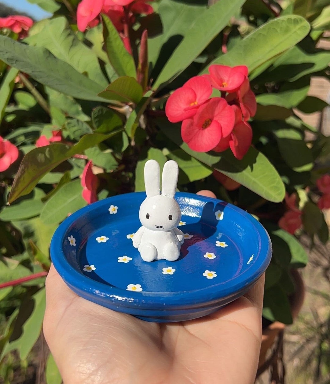 Blue Miffy Daisy Clay Jewelry Dish - Etsy