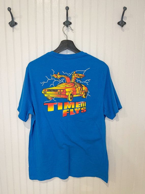 Retro BACK TO THE FUTURE BTTF Blue 80s MOVIE T-SHIRT … - Gem