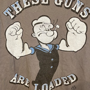 Large Vintage Popeye Cartoon Novelty Tee Shirt - Etsy