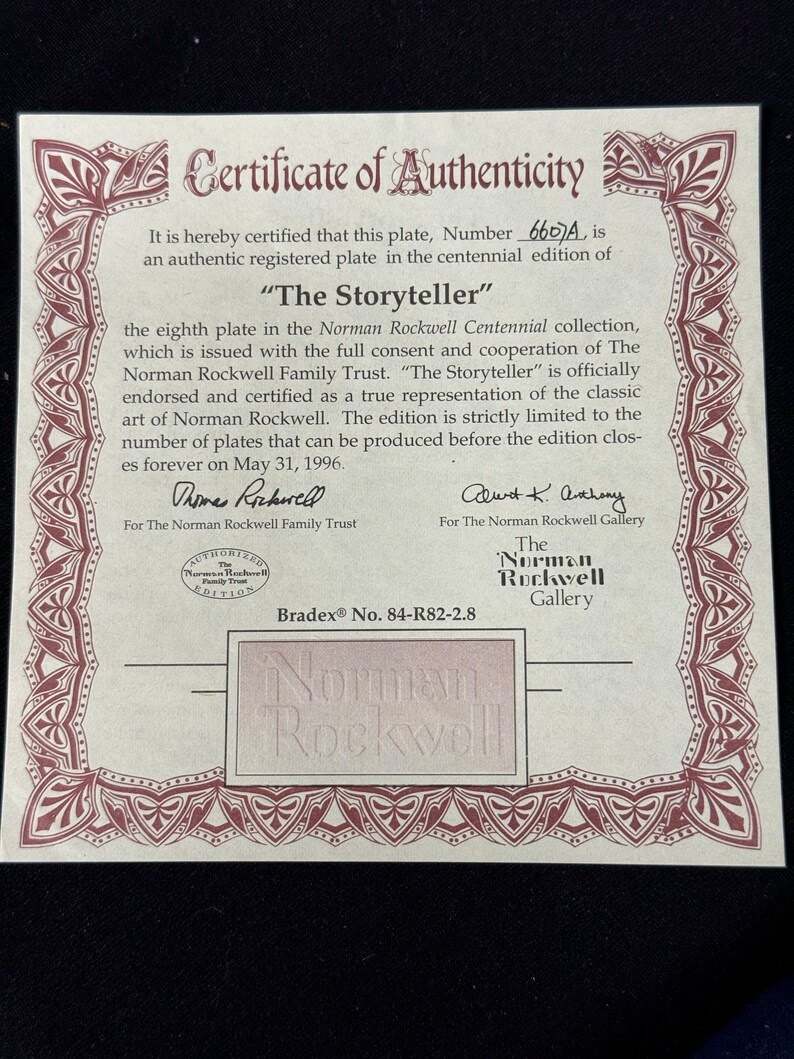 The Storyteller, Norman Rockwell Centennial Collection 8th Plate Issue ...