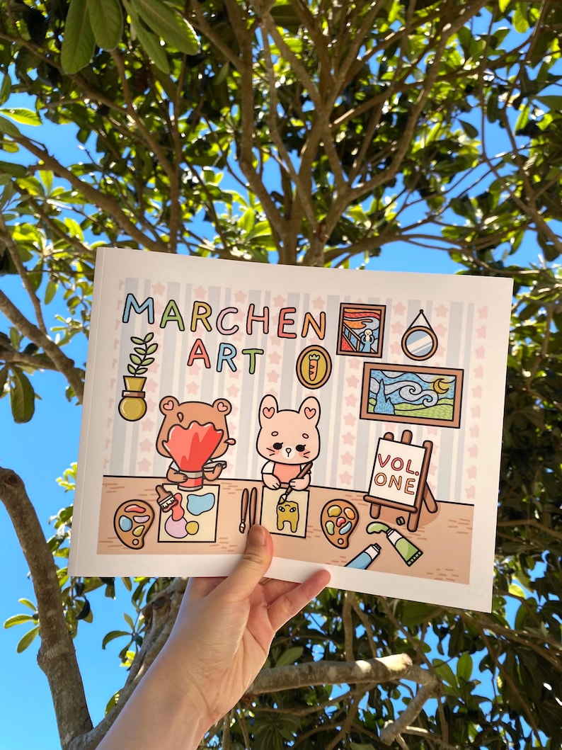 Cute Hand Drawn Coloring Book: Marchen Art, Stress Relief - Etsy