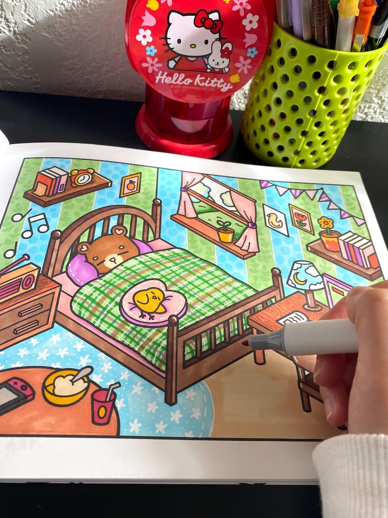 Cute Hand Drawn Coloring Book: Marchen Art, Stress Relief - Etsy