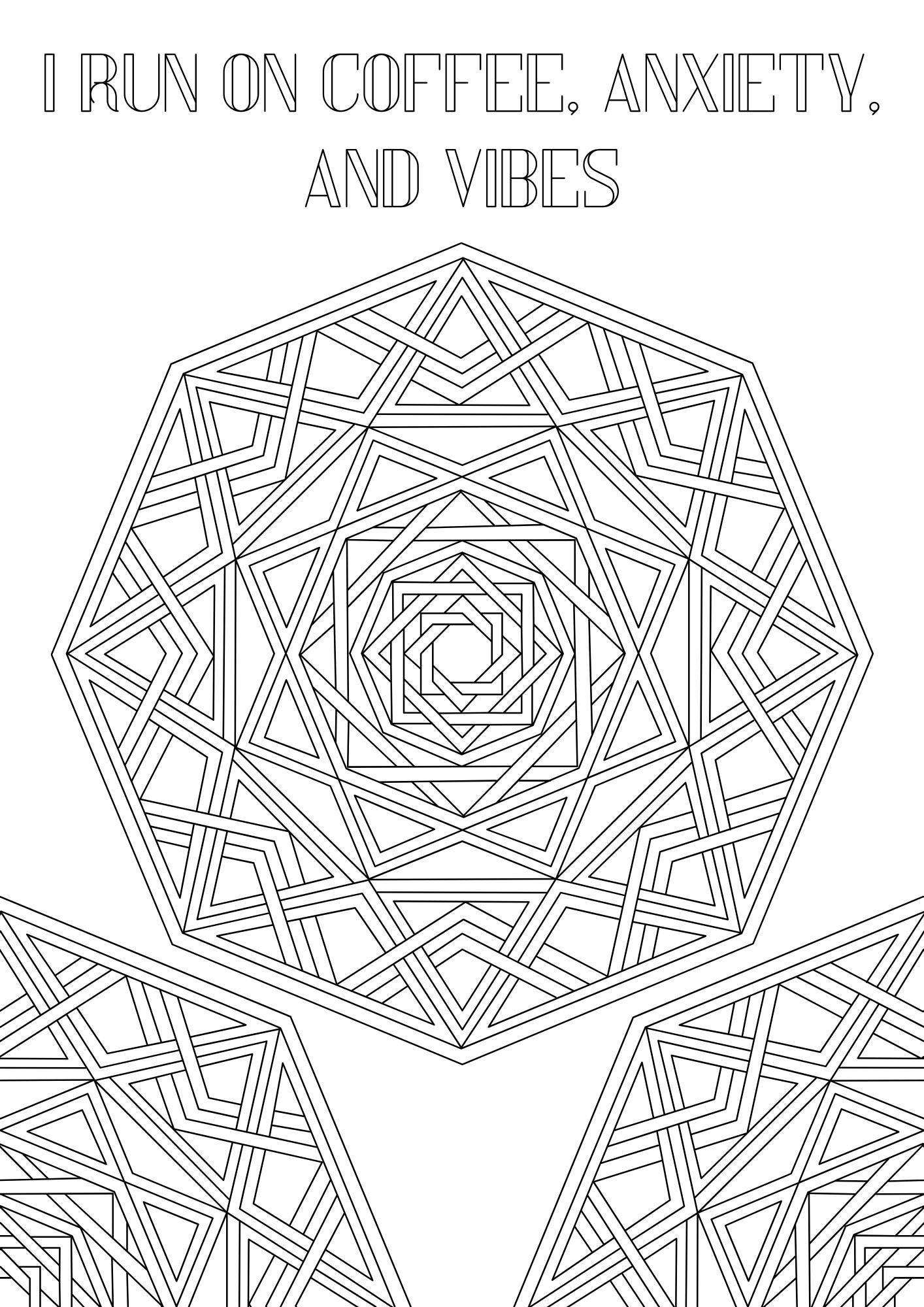 Funny Mental Health Coloring Book - 15 Adult Coloring Pages - Instant ...