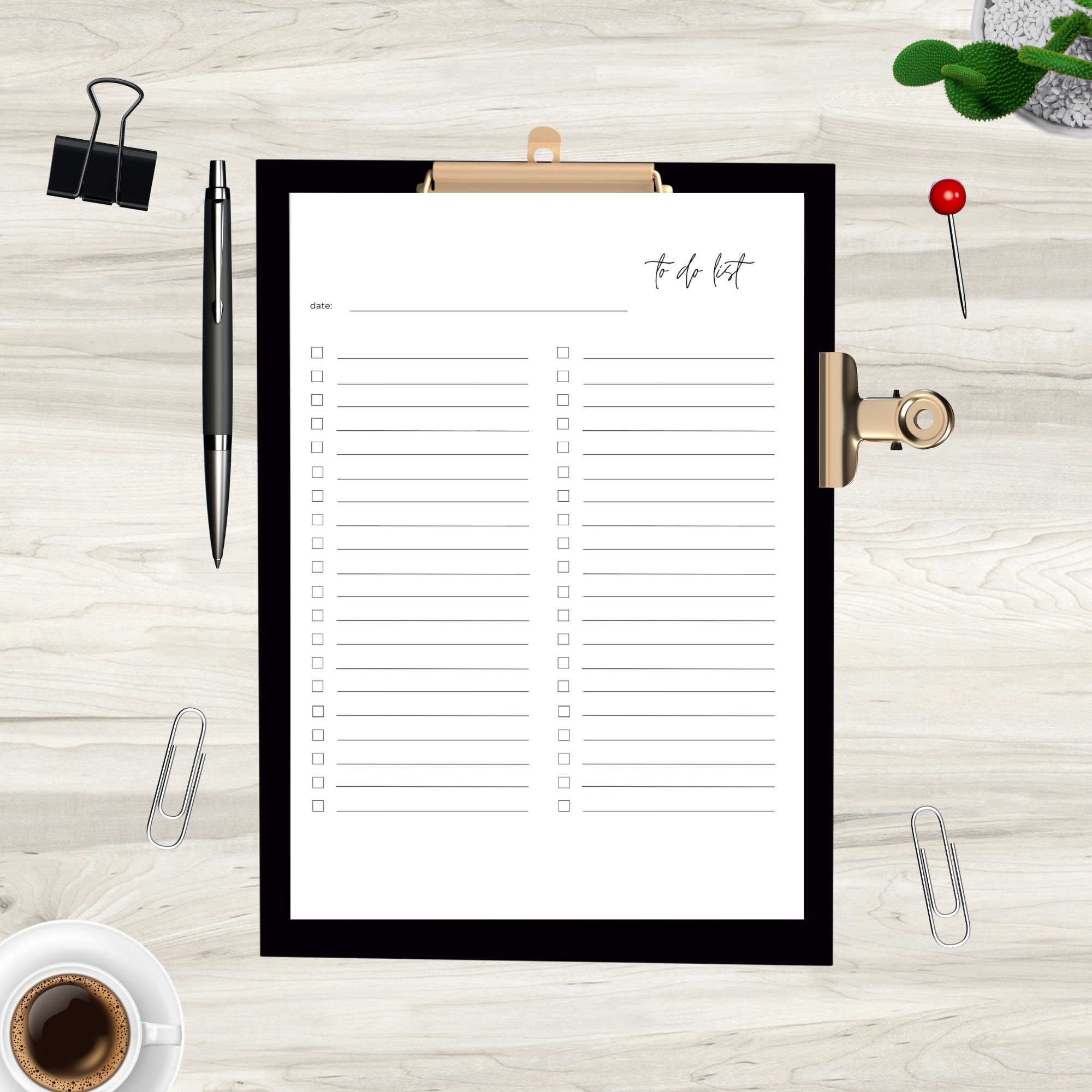 Aesthetic to Do List Printable, Simple Tasks List Template, A4/PDF ...