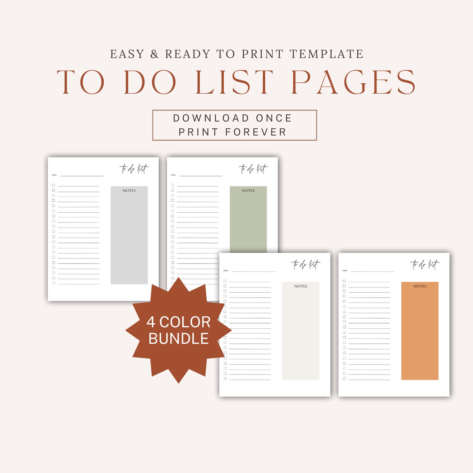 Aesthetic to Do List Printable, Simple Tasks List Template, A4/PDF ...