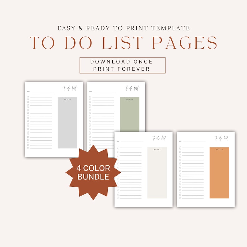 Aesthetic to Do List Printable, Simple Tasks List Template, A4/PDF ...