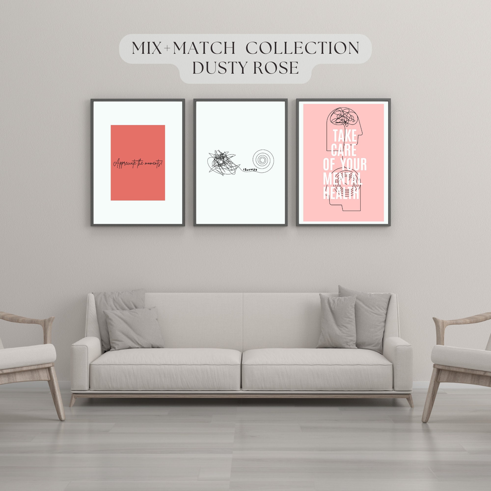 12 Boho Mental Health POSTERS| Gallery Wall | Therapy Decor| Counseling ...