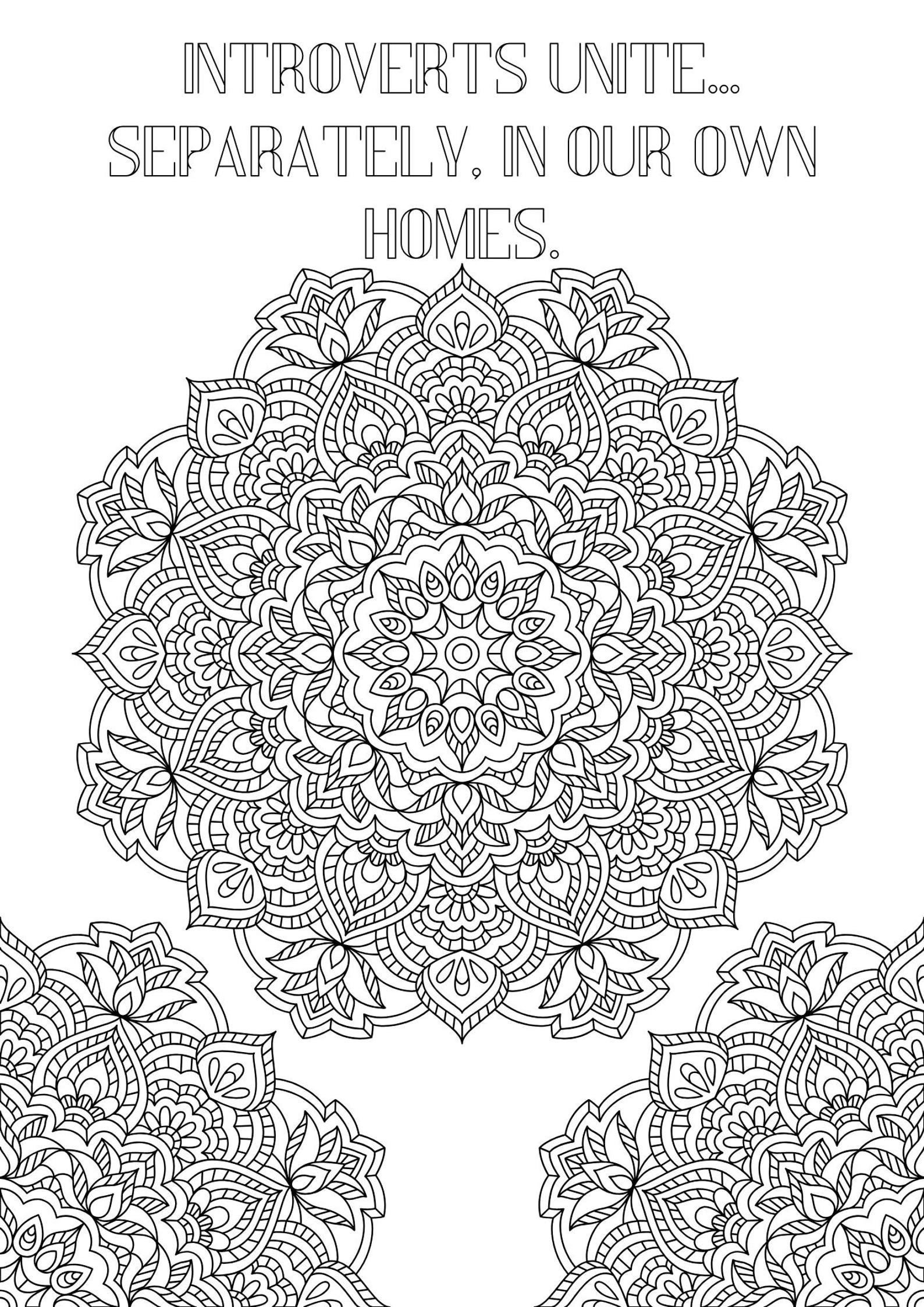 Funny Mental Health Coloring Book - 15 Adult Coloring Pages - Instant ...