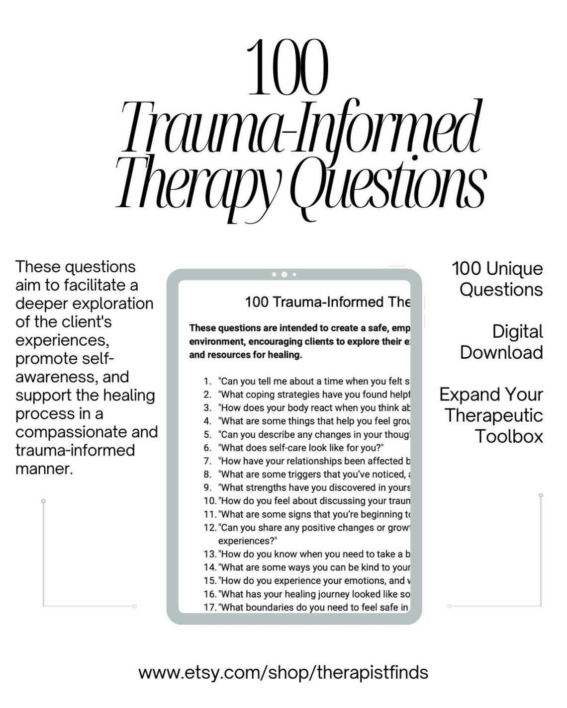 100 Trauma-informed Therapy Questions | Trauma Therapy | Trauma ...
