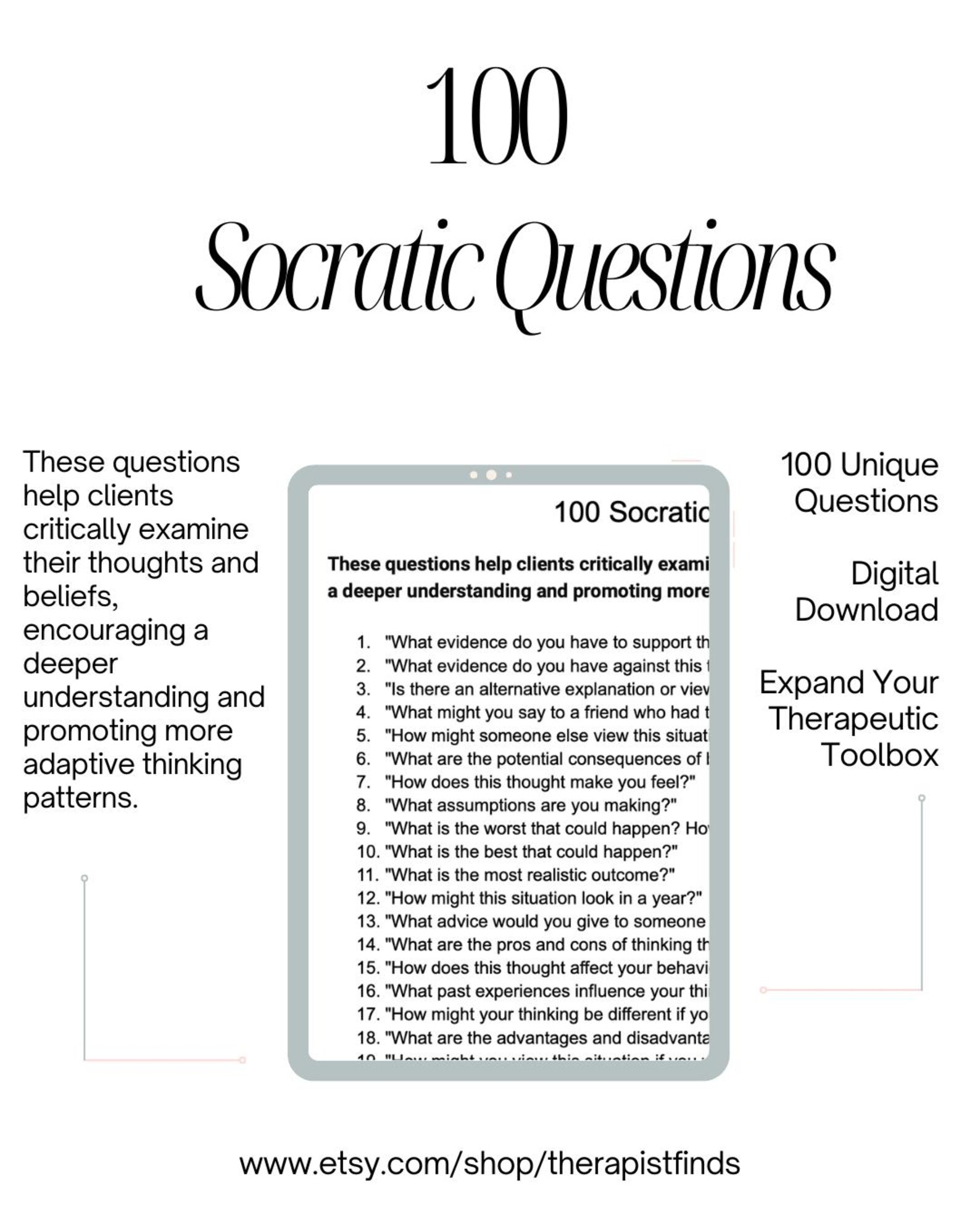 100 Socratic Questions | Mental Health | Trauma Therapy | Therapy ...