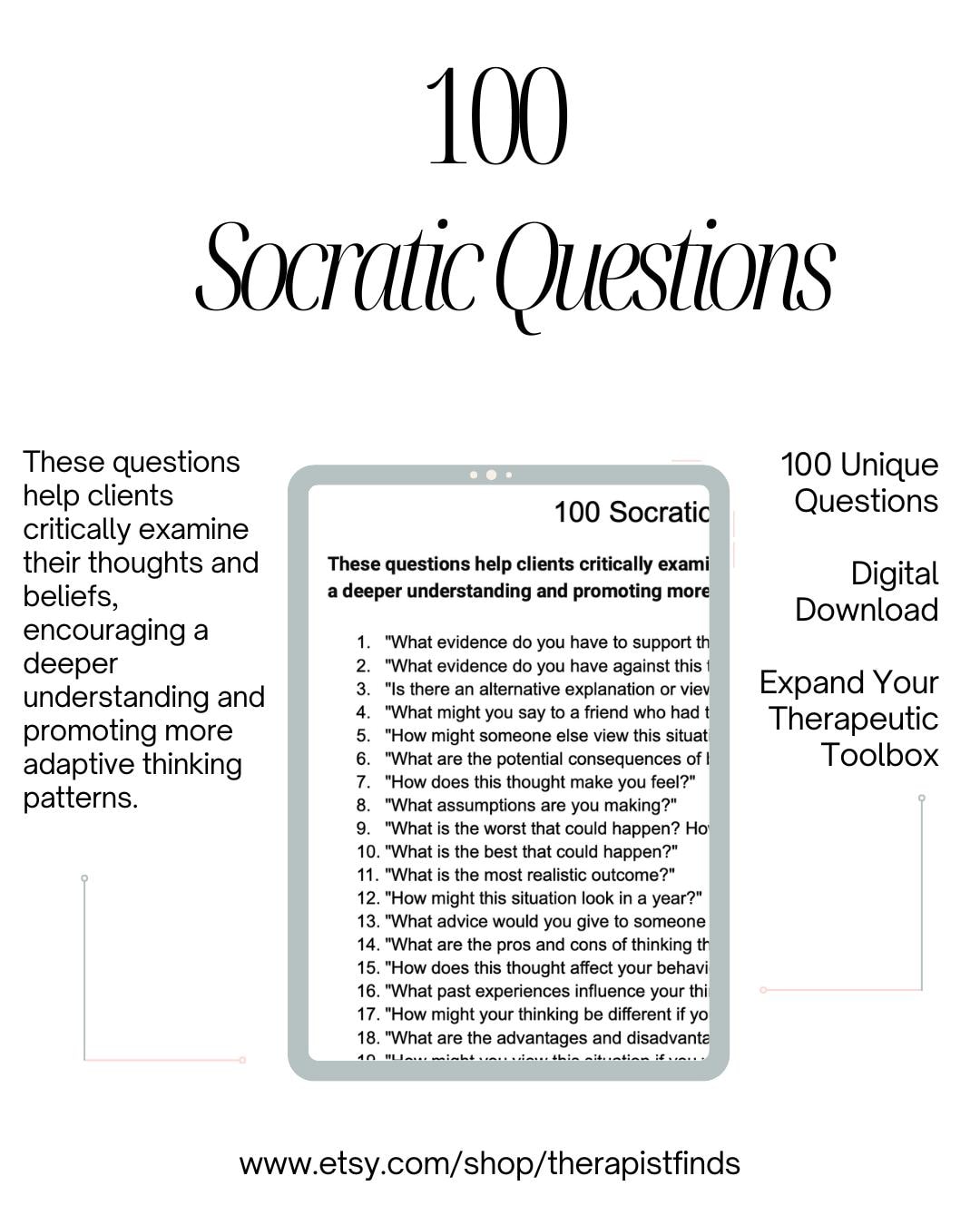 100 Socratic Questions | Mental Health | Trauma Therapy | Therapy ...